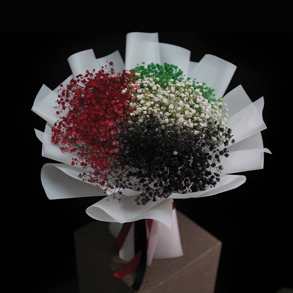 Bravely Flowers Bouquet | Flag Colored Gypsophila Flowers Bouquet ...