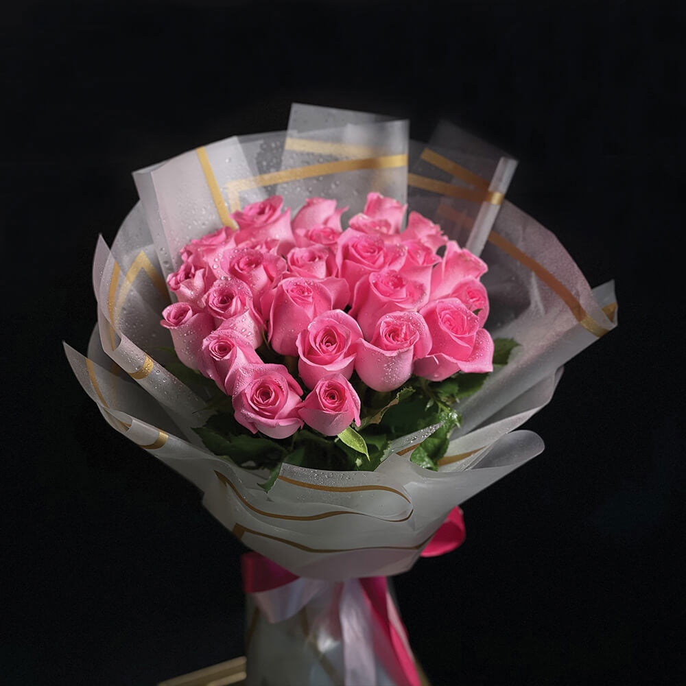 Rosy Flowers | Fresh Pink Roses Bouquet | Aiwa Flowers