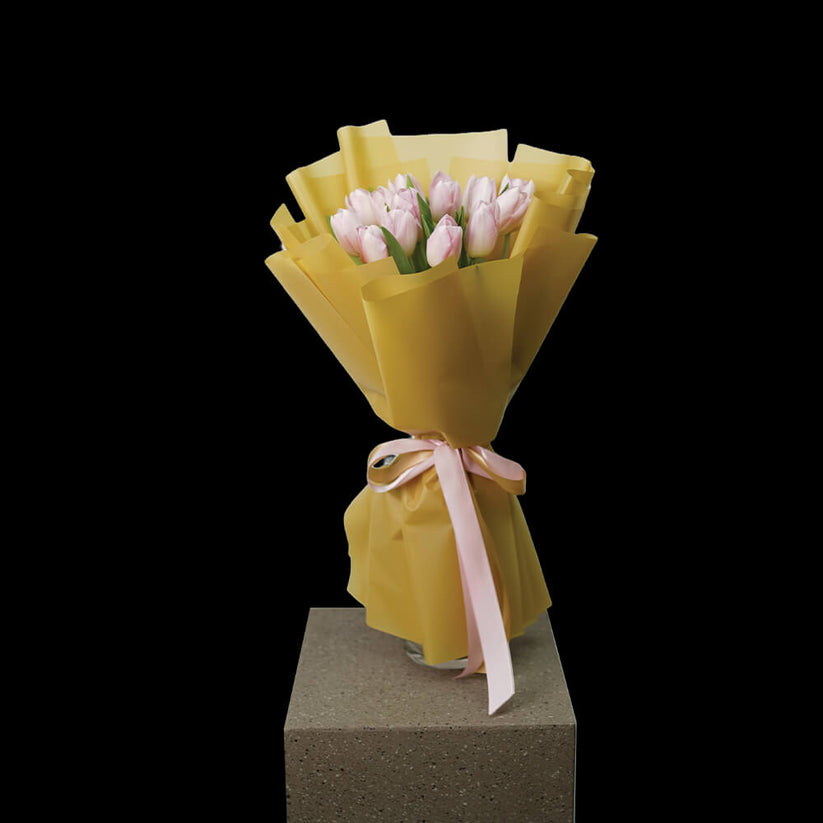 "Tulip Delight Flower Bouquet | Fresh Pink Flower Bouquet - Aiwa Flowers